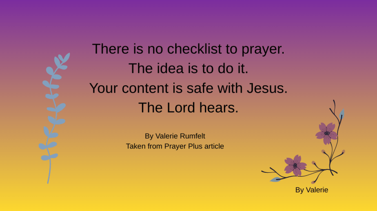 Prayer Plus – Valerie Rumfelt